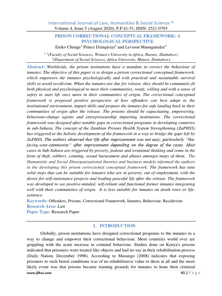 Prison Correctional Conceptual Framework | PDF | Prison | Crimes