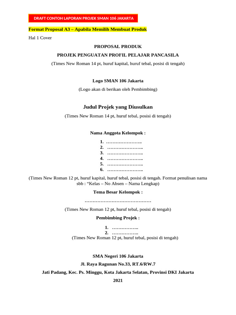 03 - Panduan Contoh Proposal A3 - Membuat Produk | PDF