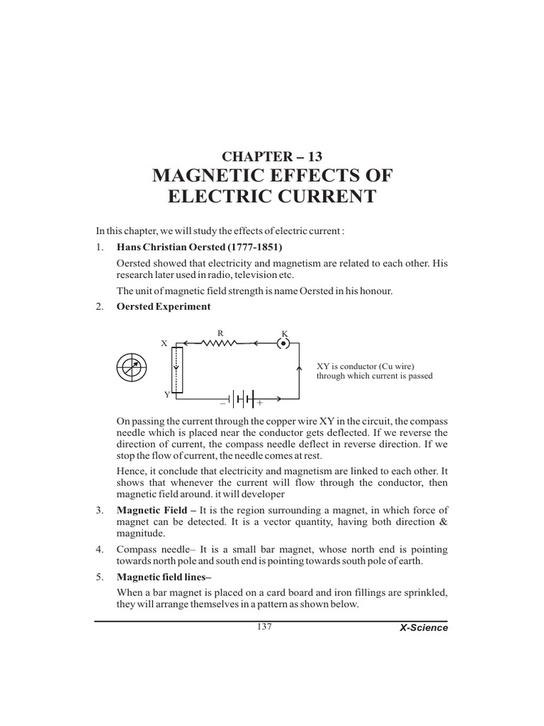 X SC - Magnetic Effects of Curent | PDF | Electromagnetic Induction | Magnetic Field