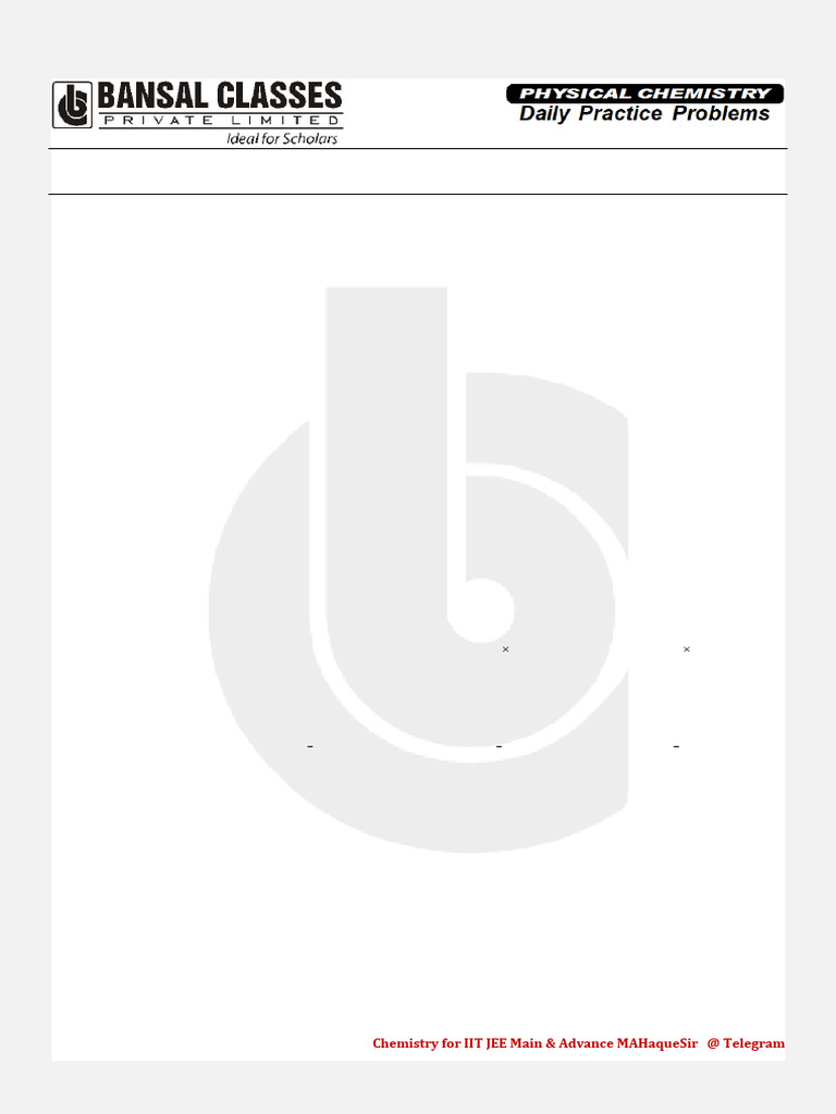 DPP2 Important Concepts in Chemistry | PDF | Mole (Unit) | Chemical Compounds