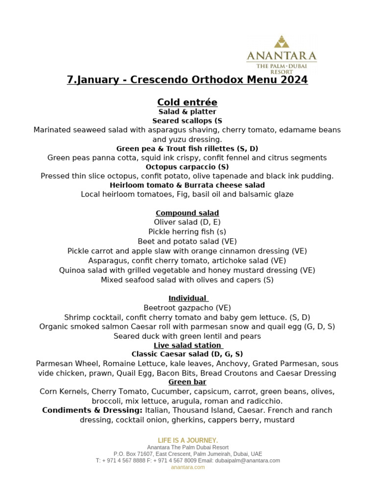 Orthodox_Christmas_Menu 2025 | PDF | Sauce | Salad