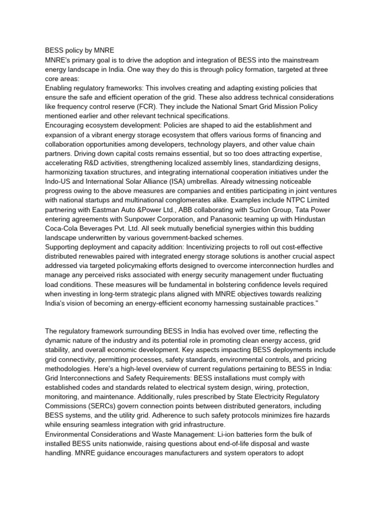 BESS | PDF | Electrical Grid | Waste Management