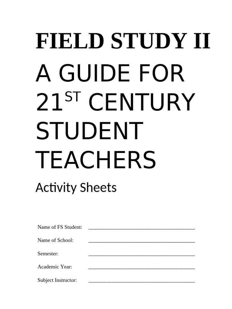 Field Study II Cover Page Template | PDF