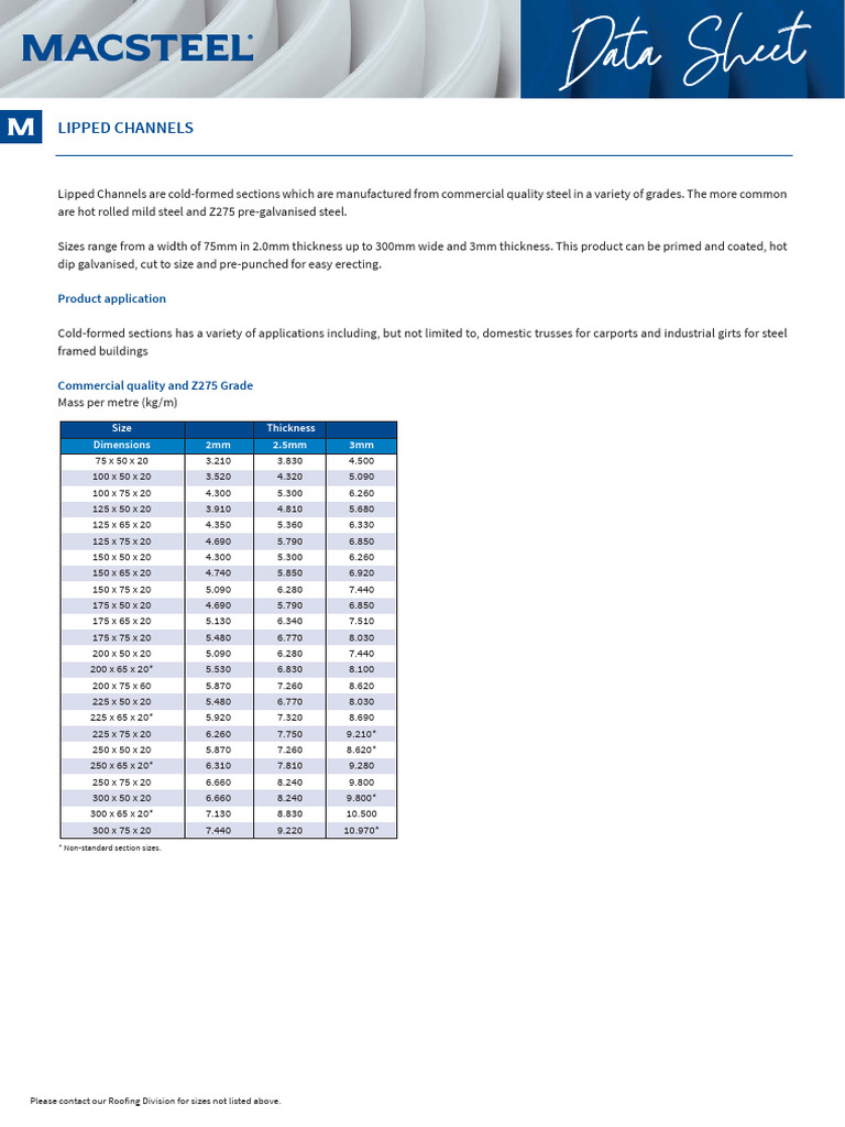 Lipped Channels 2021 | PDF | Building Engineering | Industrial Processes