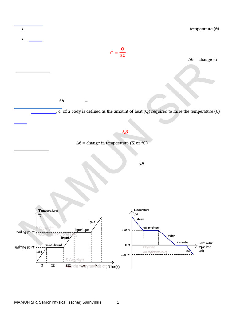 SI Units of Latent Heat Explained | PDF | Heat Capacity | Heat