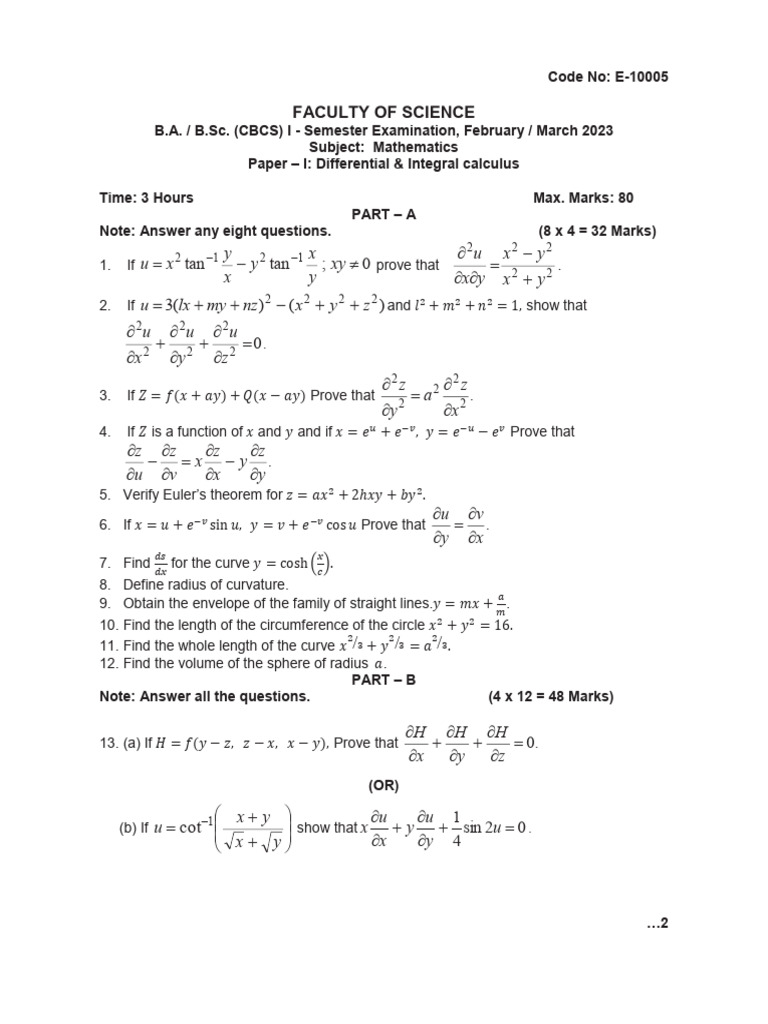 Differential & Integral Calculus | PDF | Sphere | Euclidean Geometry