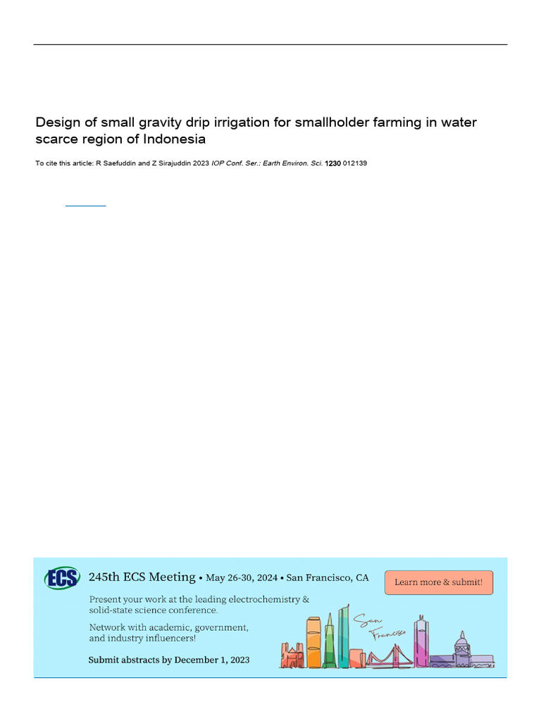 Design of Small Gravity Drip Irrigation For Smallh | PDF | Irrigation ...