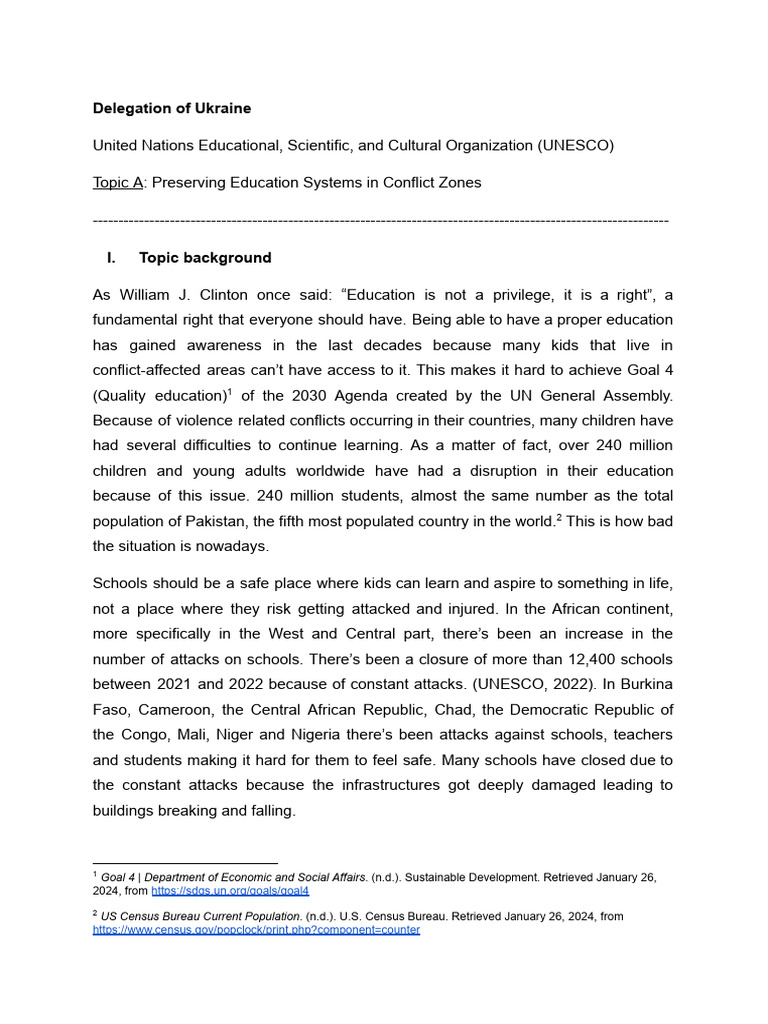 Position Paper UNESCO Ukraine | PDF | Teachers | Psychological Trauma