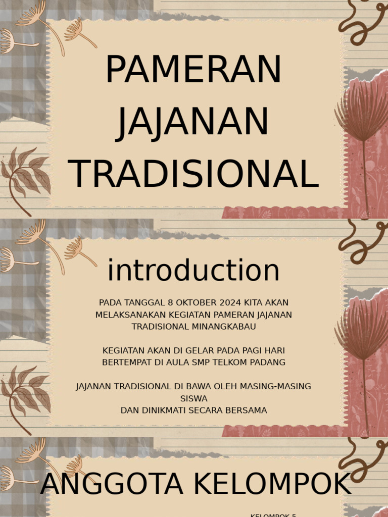 Pameran Jajanan Tradisional Minangkabau | PDF