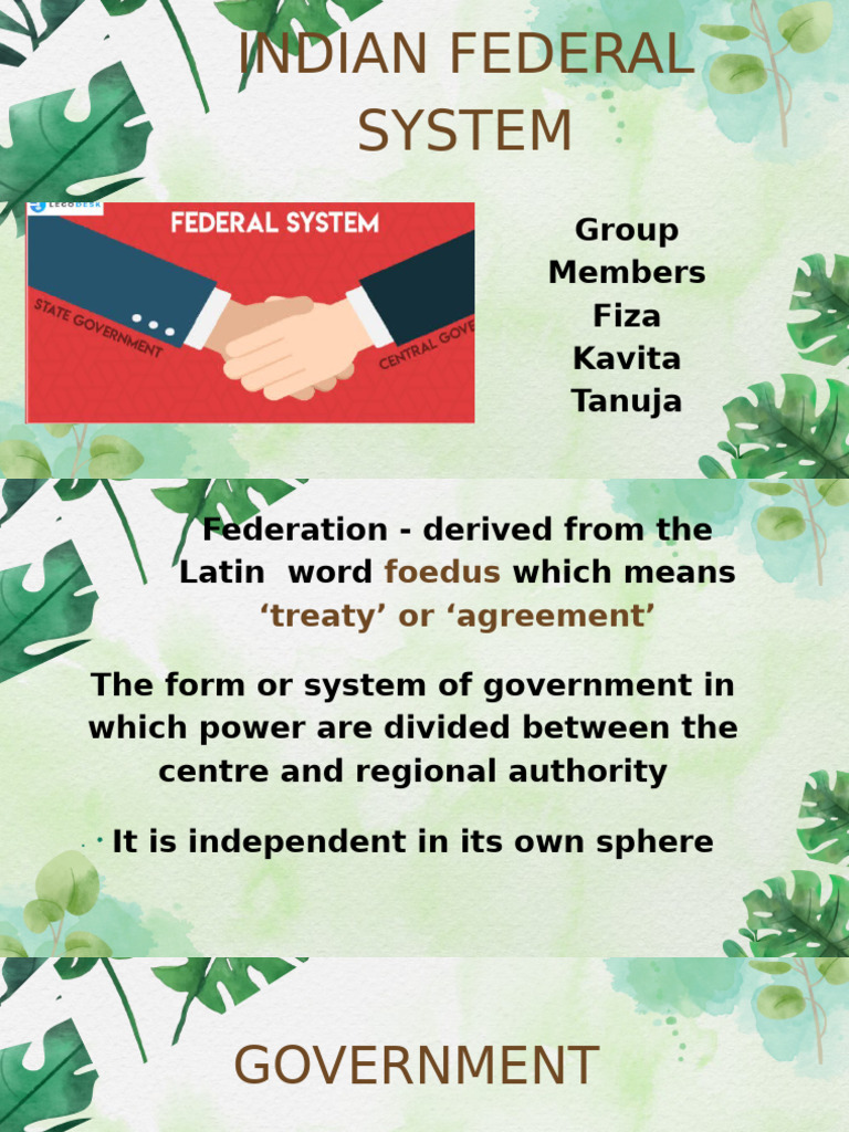 Indian Federal System - 20241116 - 175247 - 0000 | PDF | Federalism ...