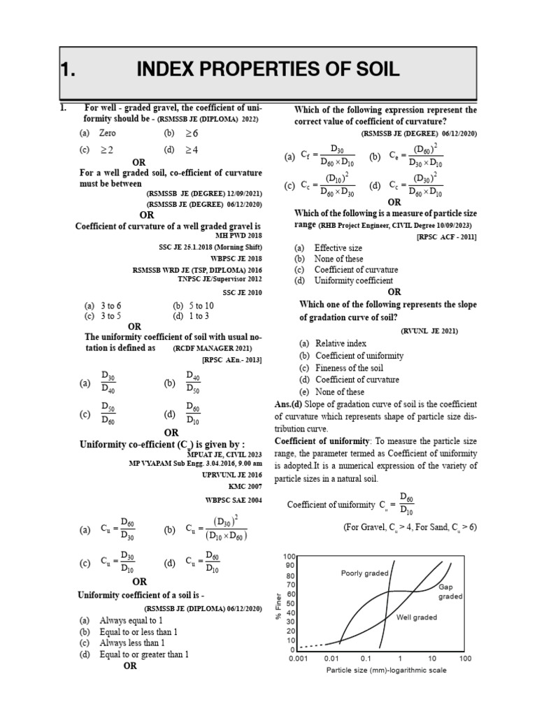 1 Index Properties of Soil | PDF | Horticulture | Sedimentology