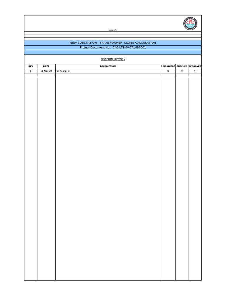 24C-LT8-00-CAL-E-0001 New Substation - Transformer Sizing Calculation ...