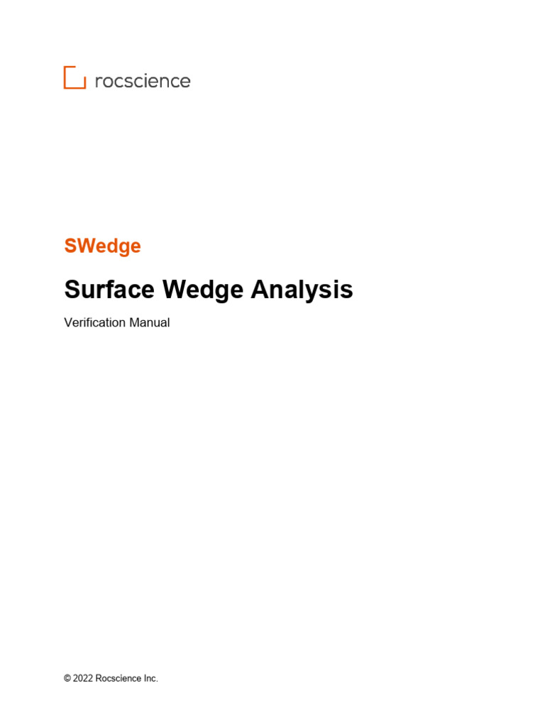 SWedge Verification Manual | PDF | Slope | Force