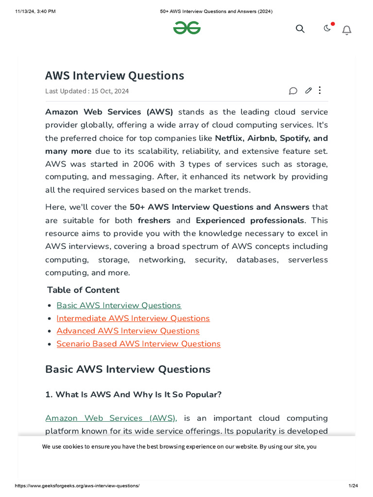 AWS Interview Q&A Guide 2024 | PDF | Amazon Web Services | Cloud Computing