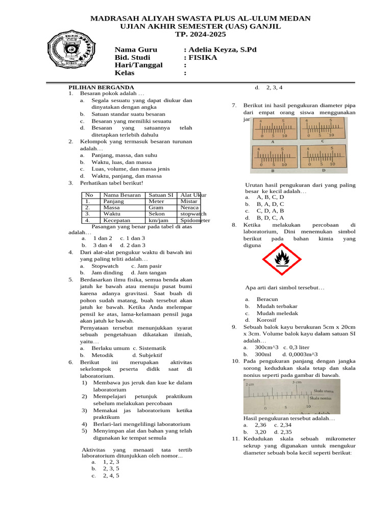 Soal Uas Fisika Kelas X | PDF