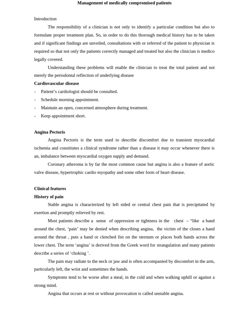 Management of Medically Compromised Patients | PDF | Stroke | Hypoglycemia