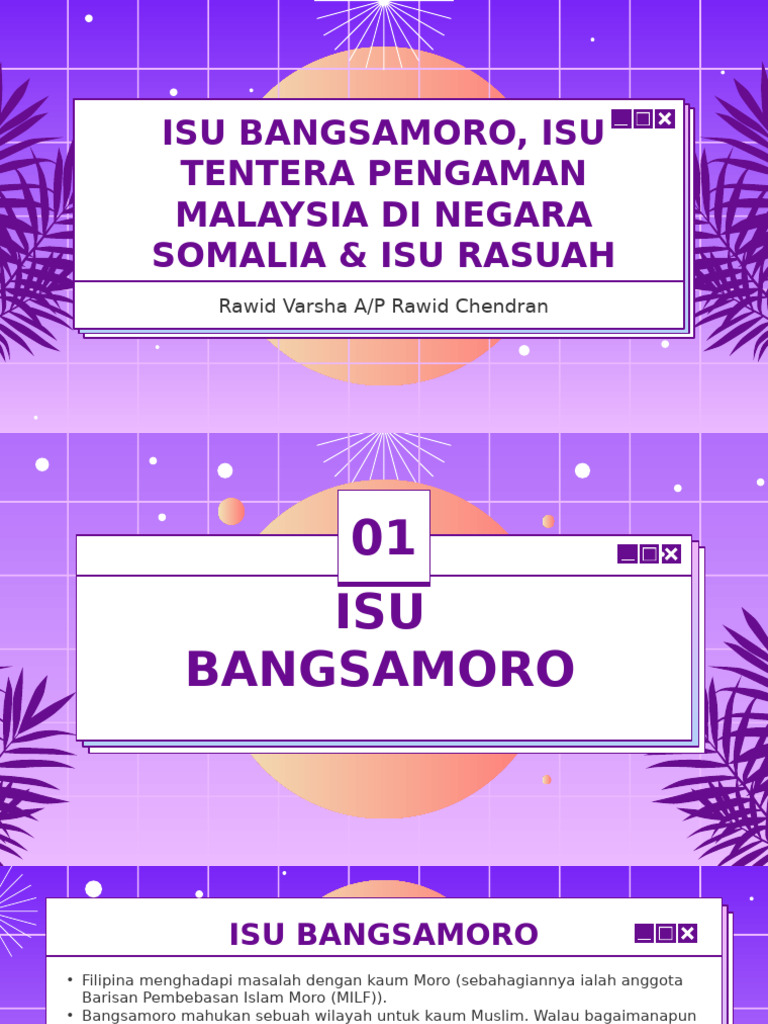 Isu Bangsamoro, Isu Tentera Pengaman Malaysia Di Negara Somalia & Isu Rasuah | PDF