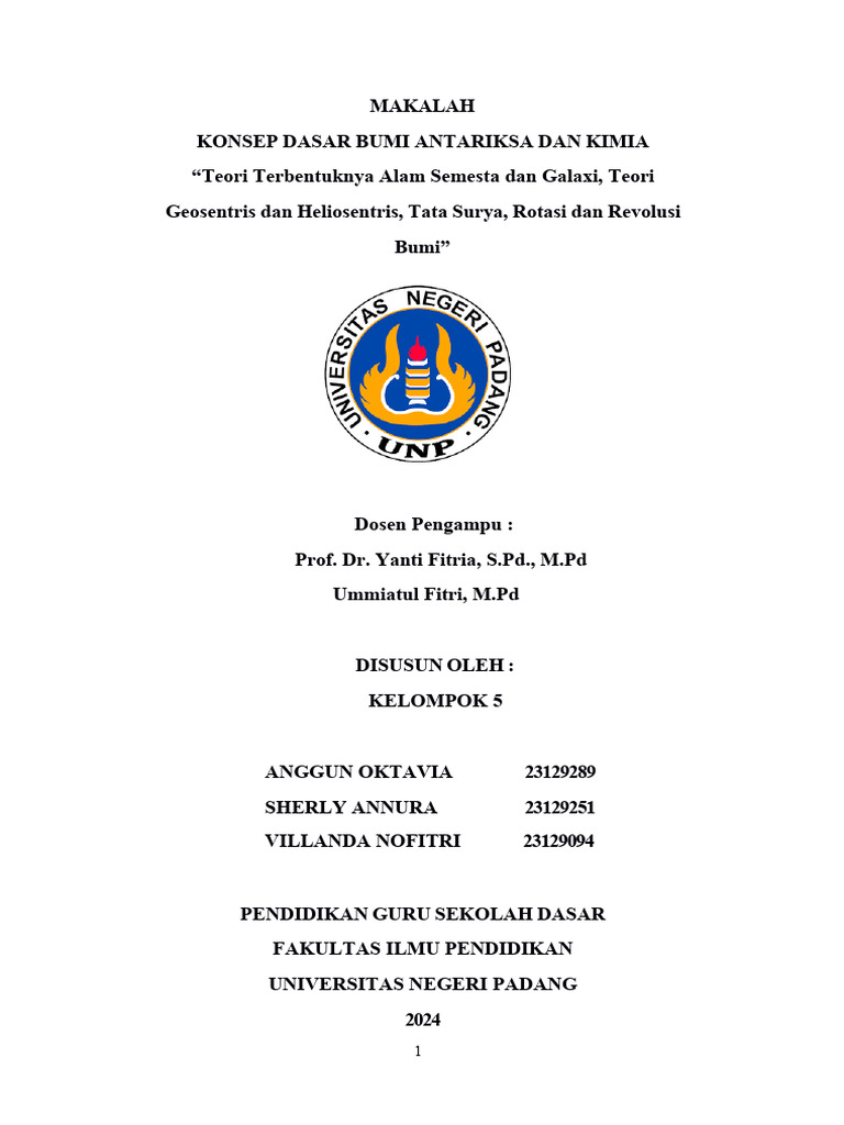 Makalah Kelompok 5 Materi 1 Konsep Dasar Bumi Antariksa Dan Kimia 4 | PDF | Ilmu Sosial | Sains ...