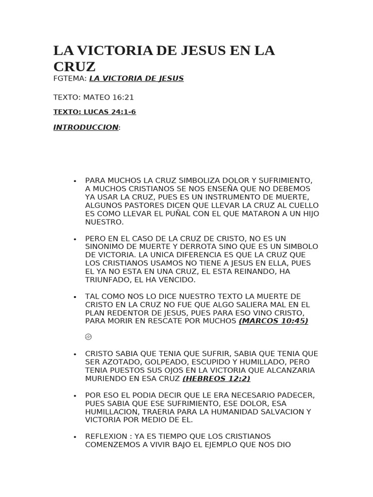 La Victoria de Jesús en la Cruz | PDF | Cristo (título) | Jesús