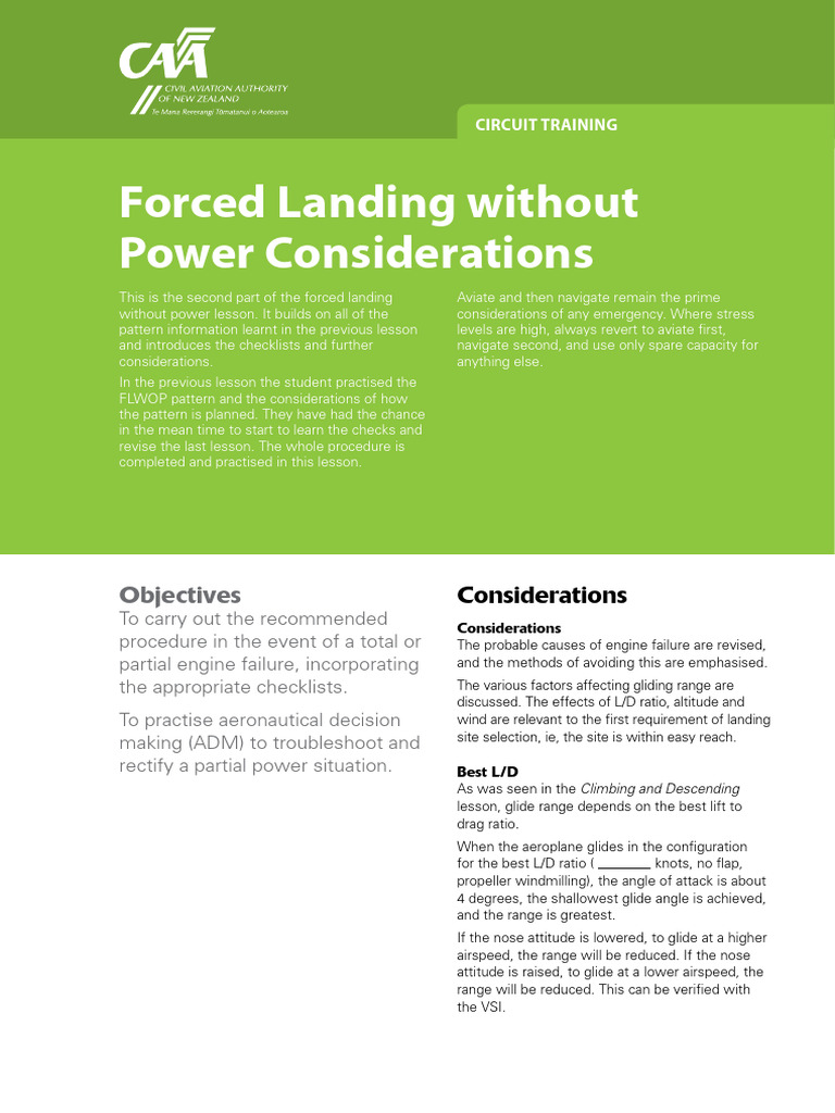 Forced Landing Procedures in Flight Training | PDF | Wound | Aviation
