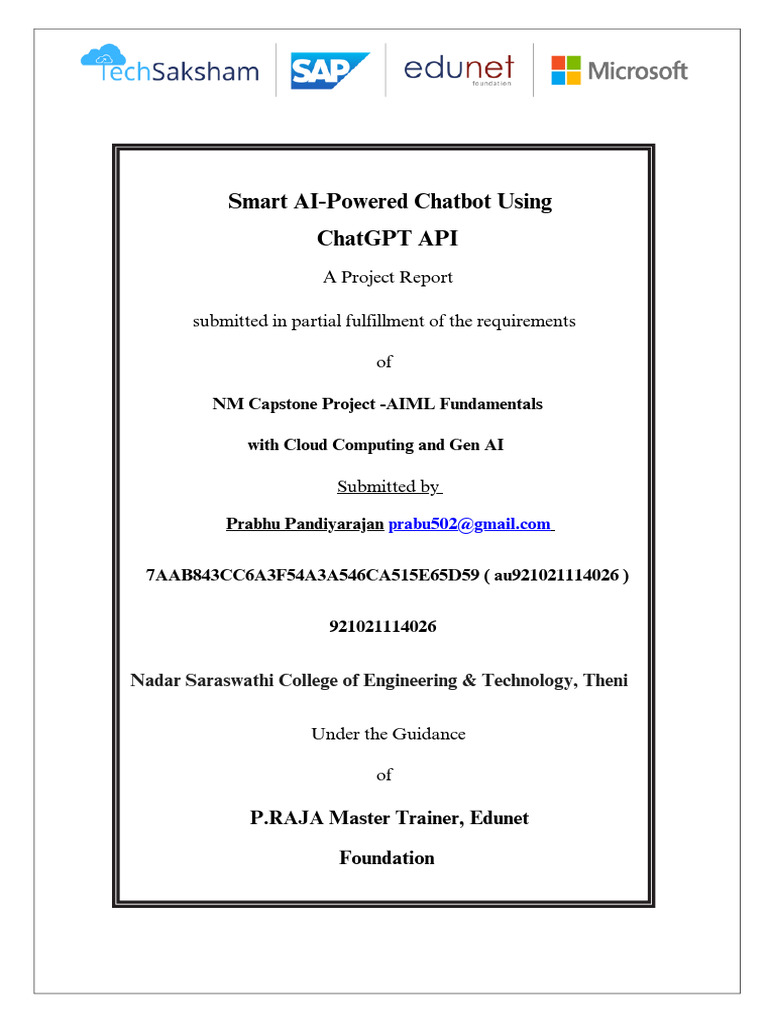 AI Chatbot Development Report | PDF | Software Testing | Artificial ...