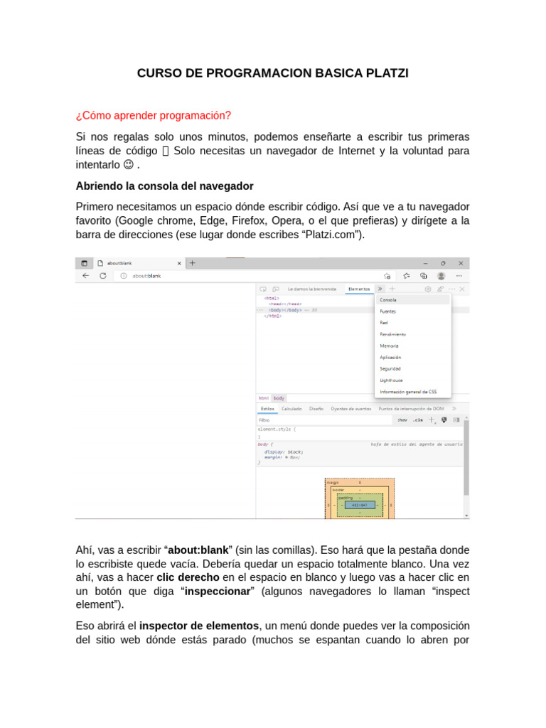 Curso de Programacion Basica Platzi | PDF | HTML | Archivo de computadora