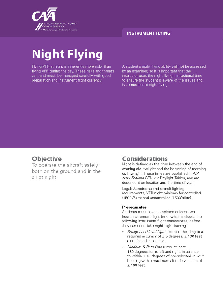 Night Flying | PDF | Instrument Flight Rules | Visual Perception