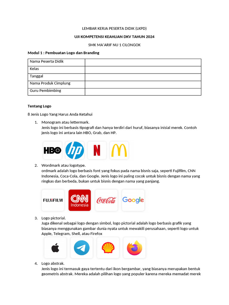 LKPD - Project Logo Cimplung | PDF