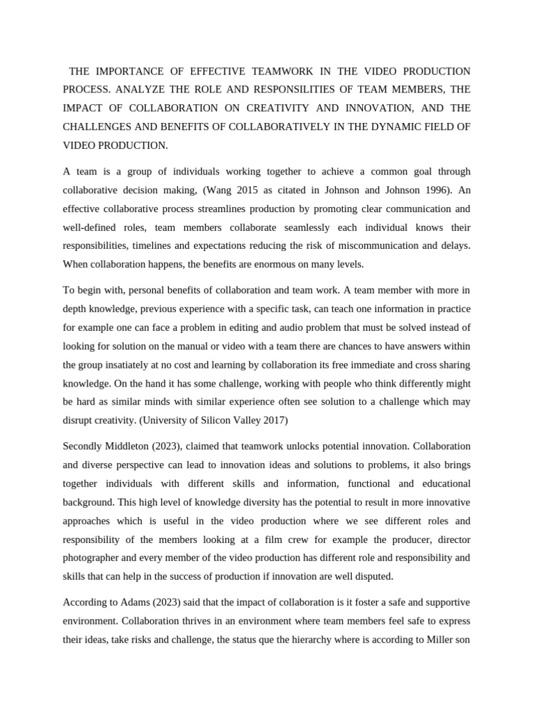 Assignment 2 MFD 115 | PDF | Creativity | Collaboration