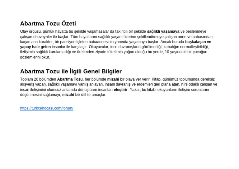 Abartma Tozu Özeti TurkceHocasi - Com | PDF