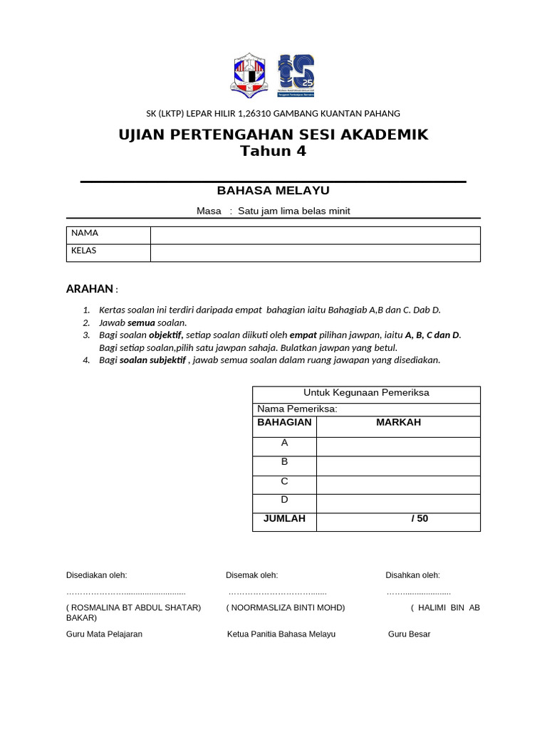 UPSA BM THN 4 | PDF