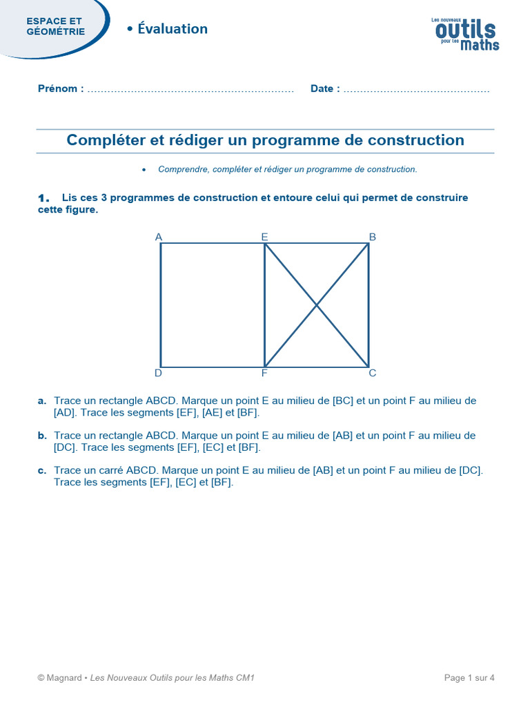Exercice Géom Programme de Construction | PDF | Formes géométriques ...