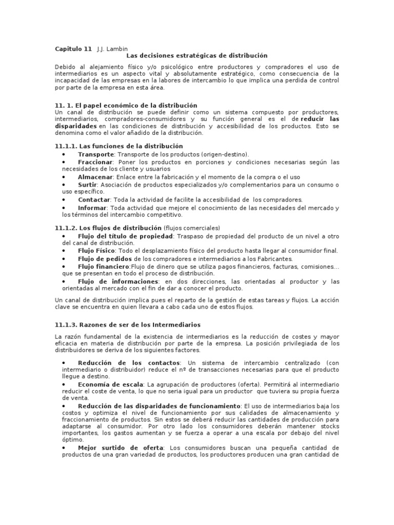Estrategias de Distribución según Lambin | PDF | Distribución ...