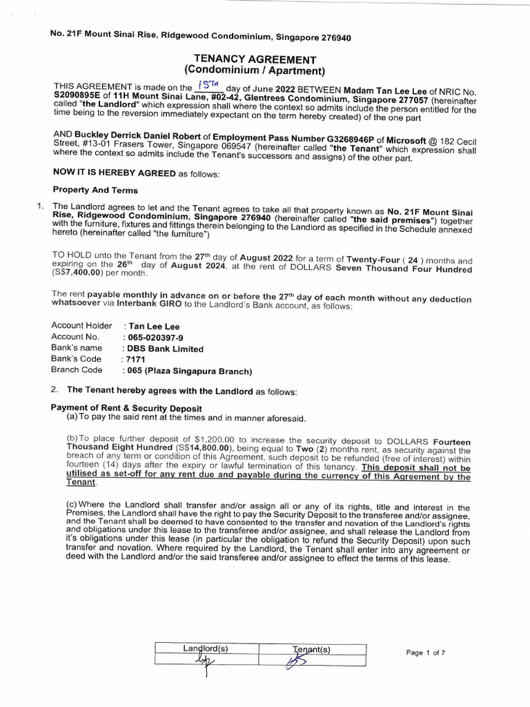 Extension Tenancy Agreement 2022 | PDF | Leasehold Estate | Landlord