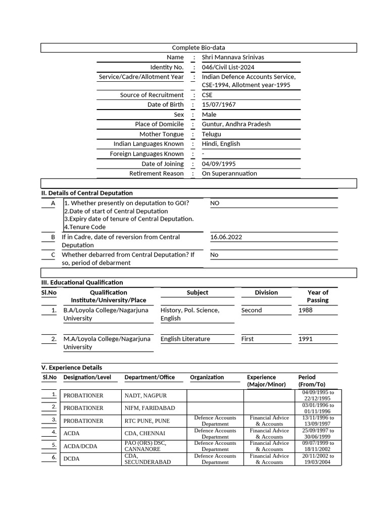 44 Shri Mannava Srinivas | PDF | Languages Of India | Government Of India