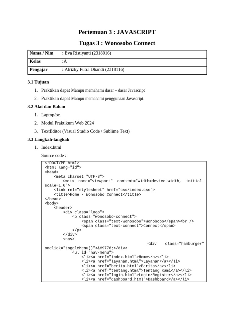 Format Tugas Web | PDF