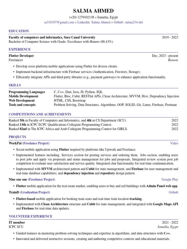 Salma Ahmed Flutter Developer | PDF | Mobile App | Computer Programming