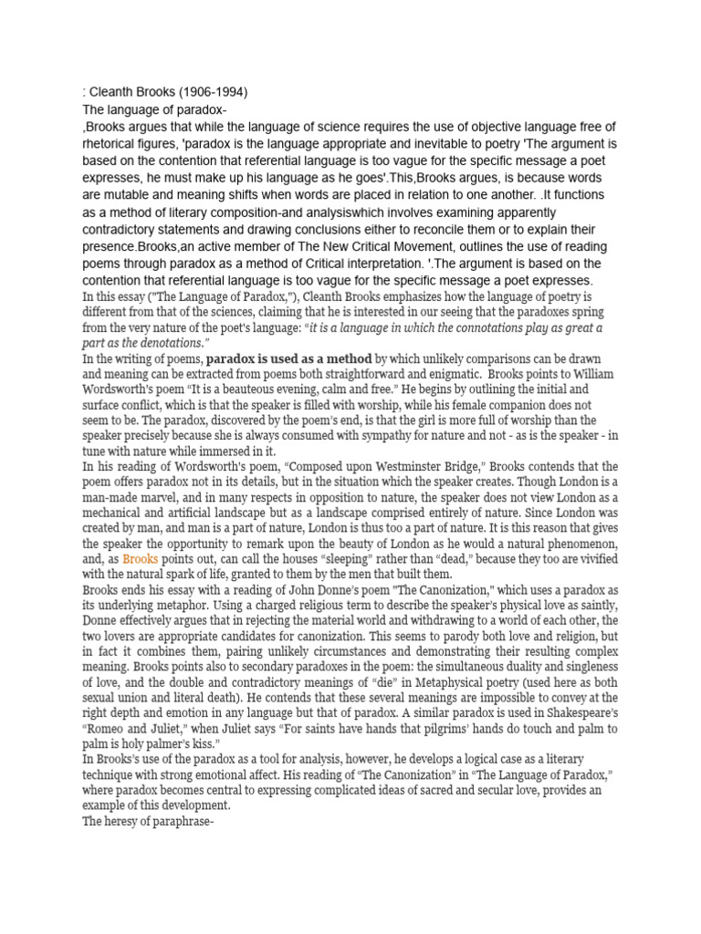 Poetry's Paradox and Interpretation | PDF | Philosophy | Poetry