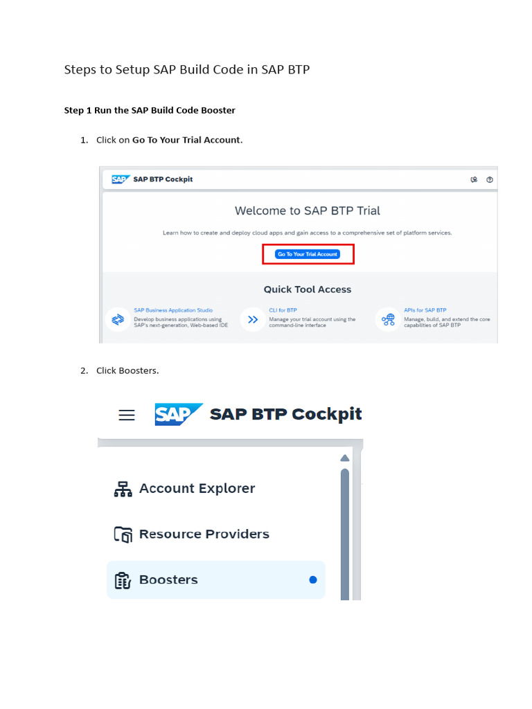 Setting Up SAP Build in SAP BTP | PDF
