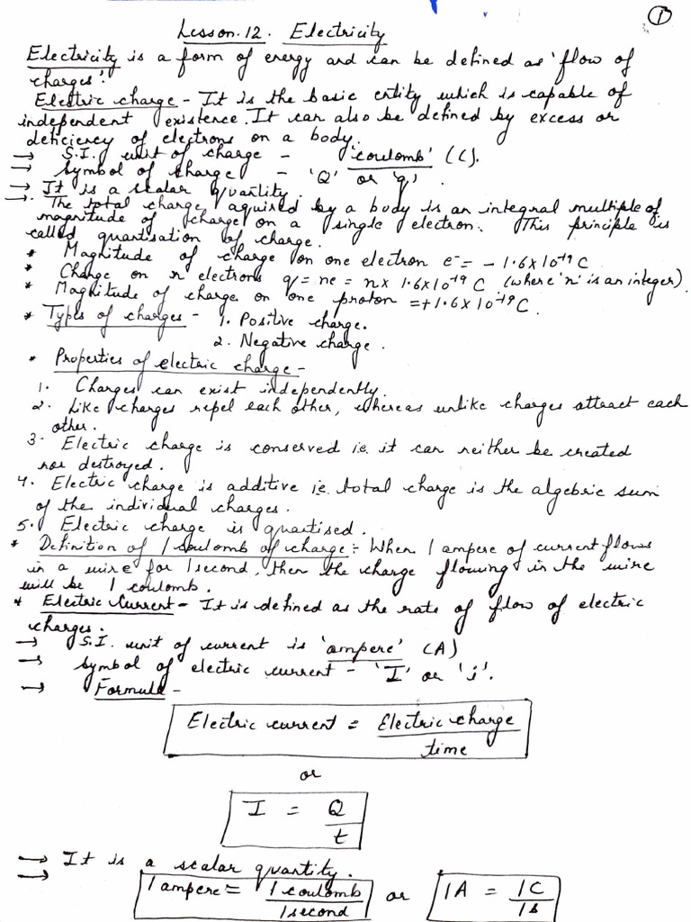 Electricity Class X | PDF