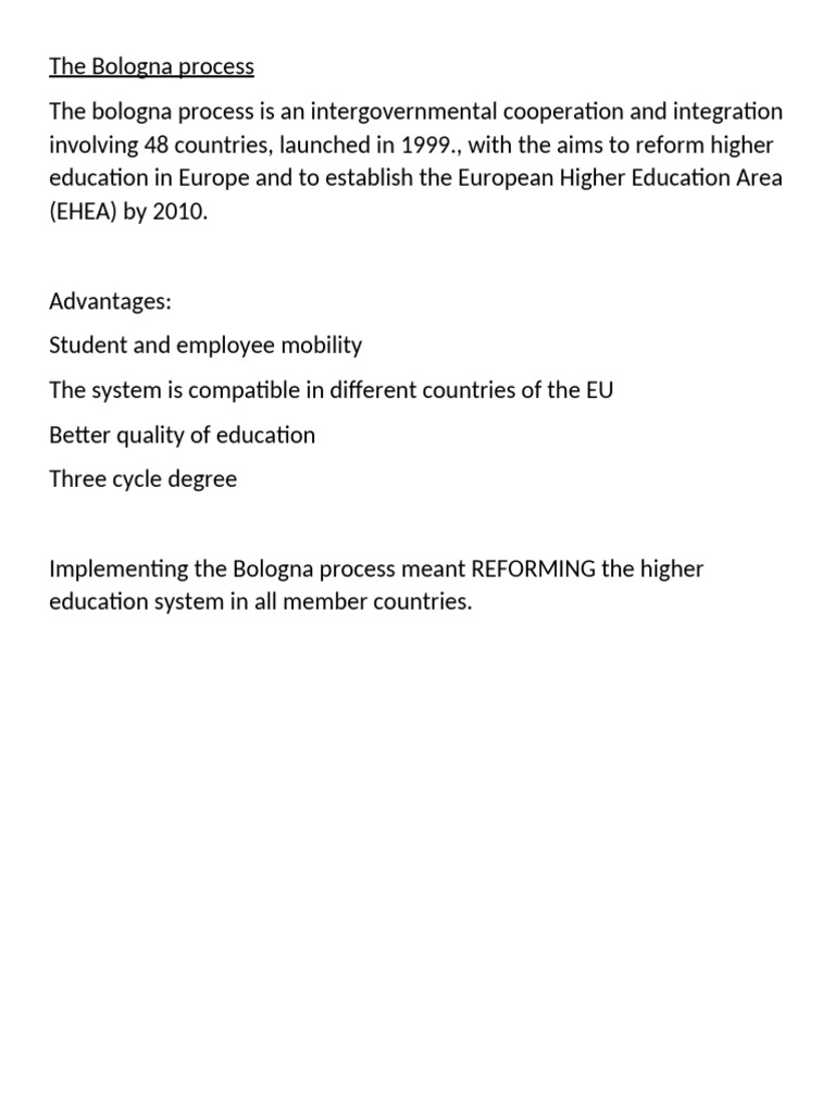The Bologna Process | PDF | Finance & Money Management | Social Science