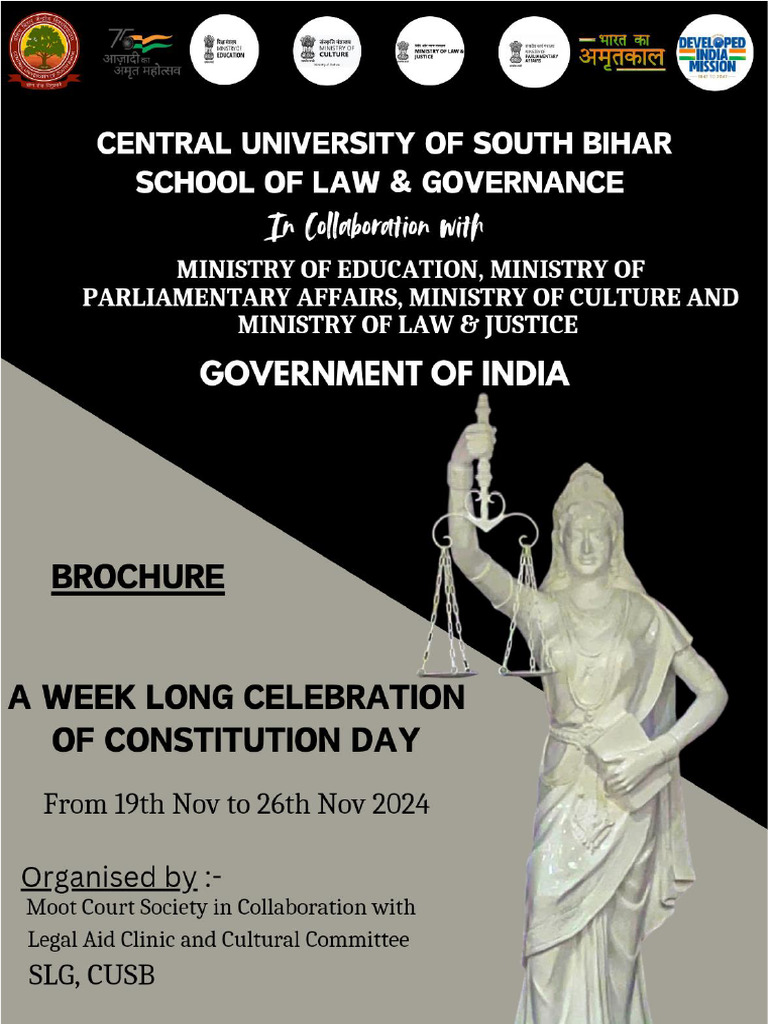 Constitution Day Brochure 2024 | PDF | Bill (Law) | Parliament Of The ...