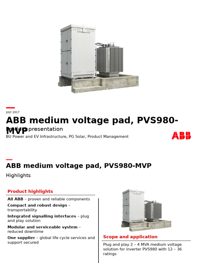 ABB PVS980-MVP Medium Voltage Pad | PDF | Power Inverter | Transformer