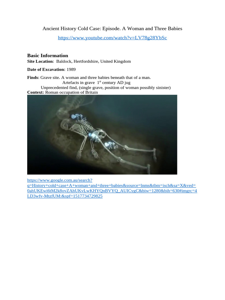 3 Ancient History Cold Case A Woman and Three Babies | PDF