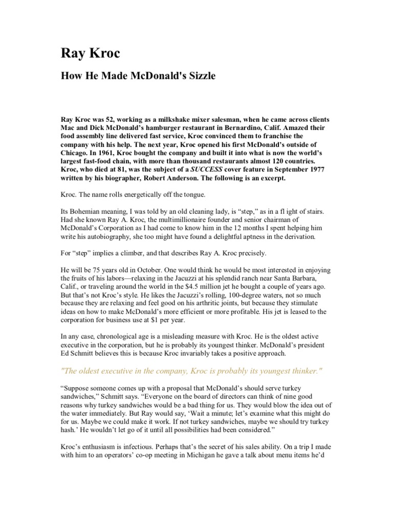 Ray Croc | PDF