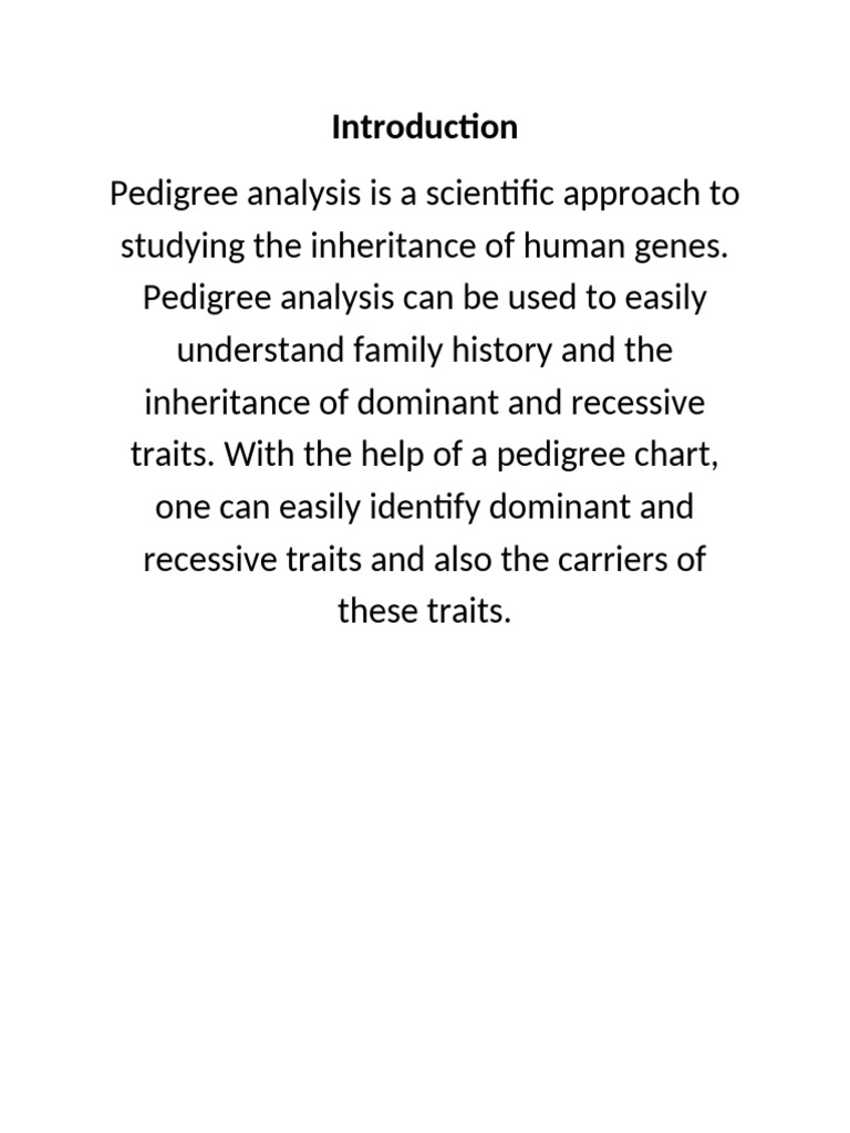 Biology Project On Pedigree Analysis | PDF | Dominance (Genetics ...