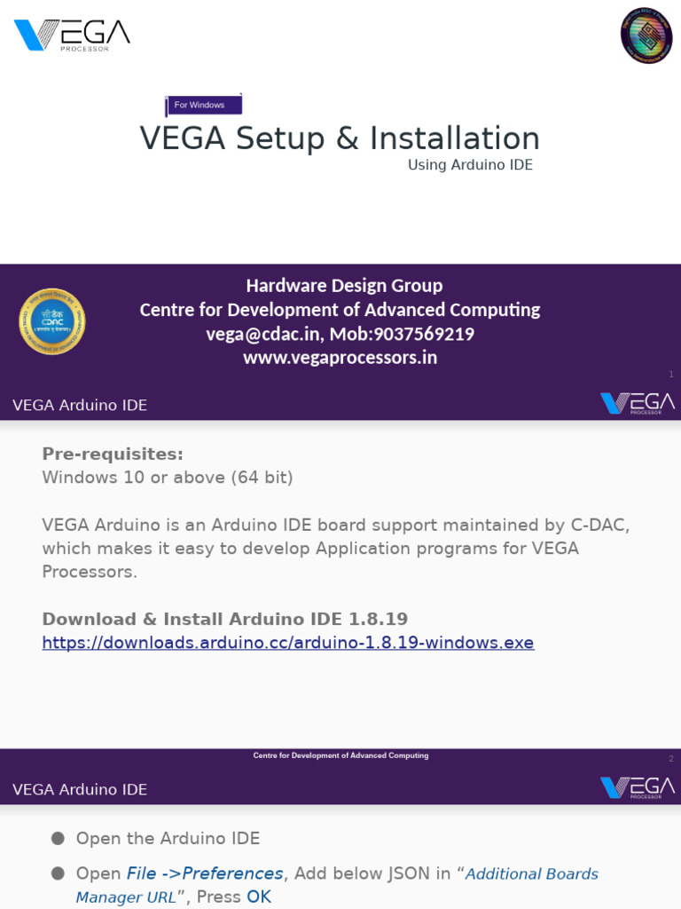 VEGA Arduino IDE Setup v3 Windows | PDF | Arduino | Device Driver