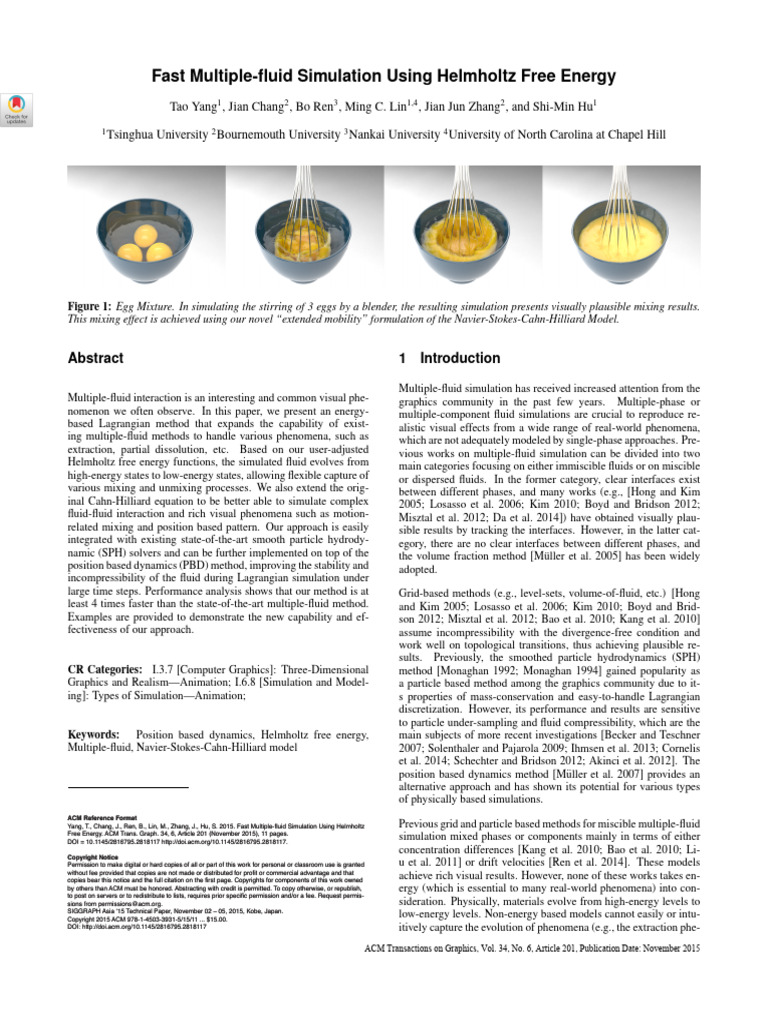 Fast Multiple-Fluid Simulation | PDF | Viscosity | Simulation