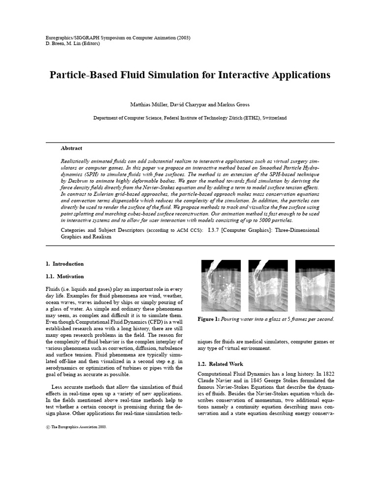 Particle Based Fluid Simulation | PDF | Navier–Stokes Equations | Computational Fluid Dynamics