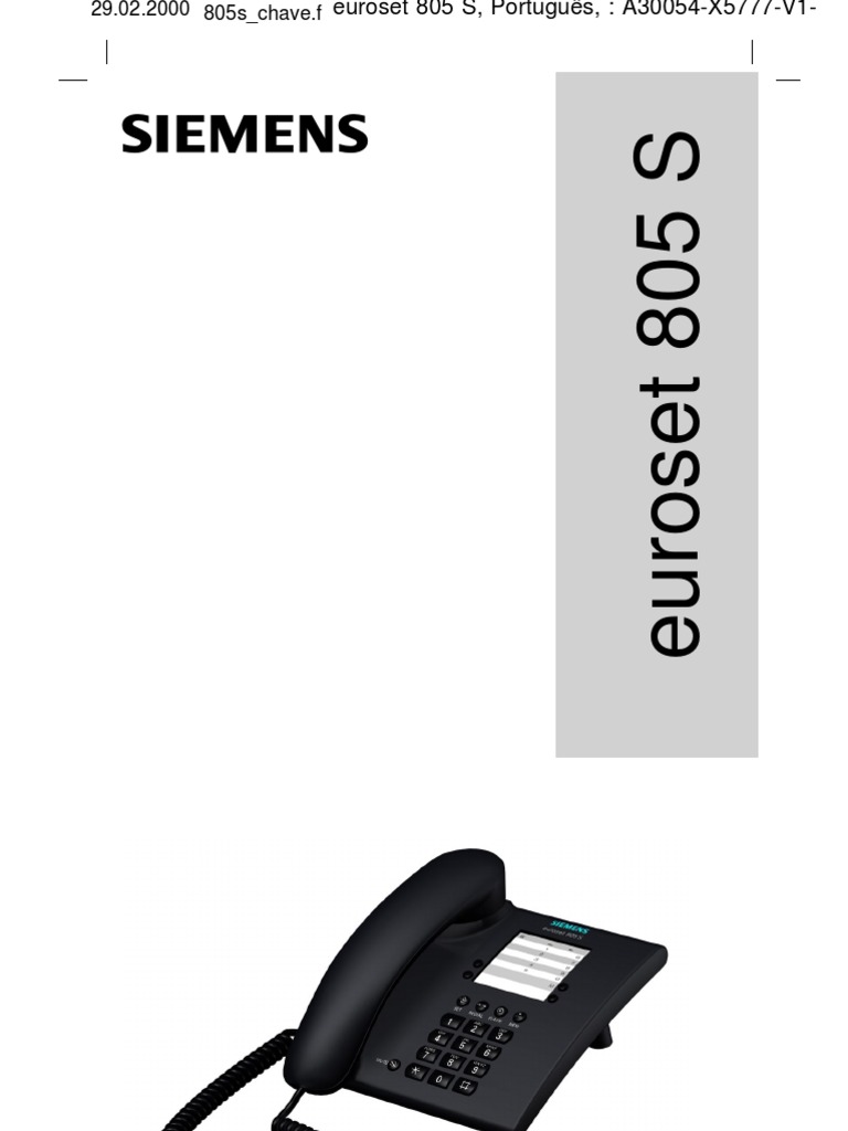 Manual Euroset 805S - 155354 | PDF | Telefone | Siemens